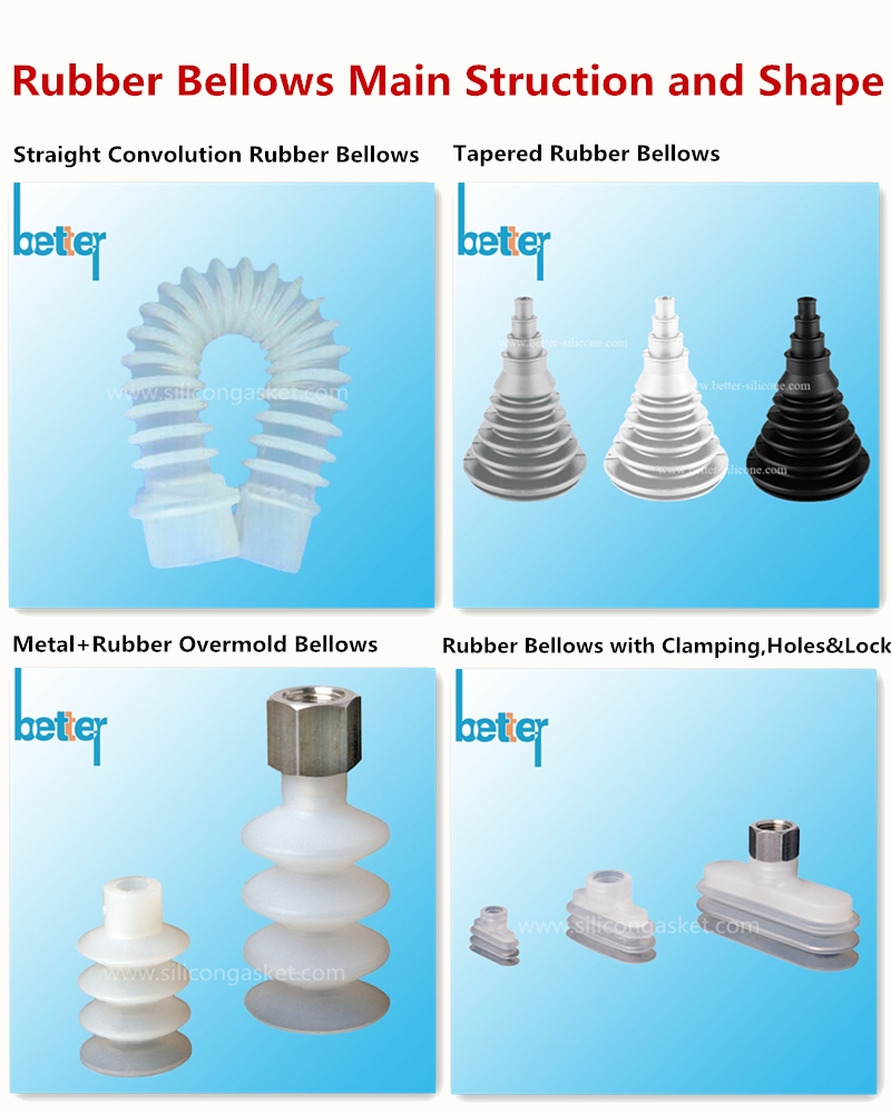 Custom Tapered Rubber Bellows from China manufacturer - Better Silicone